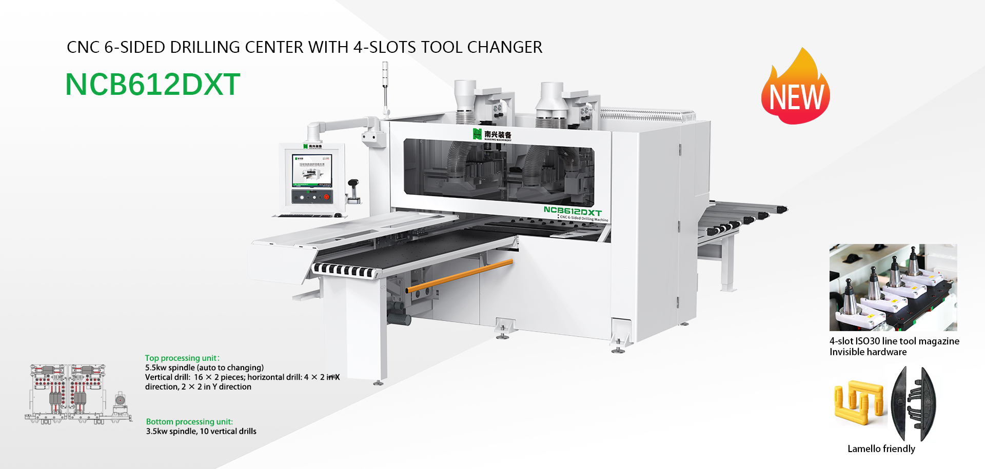 CNC 6-sided Drilling Machine NCB612-Nanxing Machinery